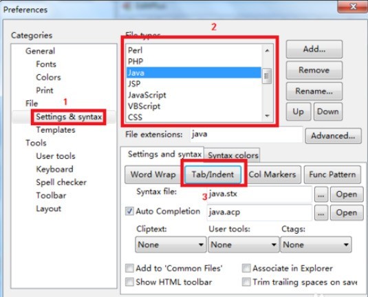 EditPlus中设置Tab用空格替换的操作过程-软件技巧-ZOL软件下载