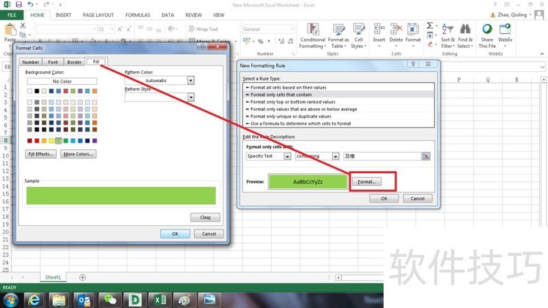 Excel2013英文版根据单元格的内容设定显示格式-软件技巧-ZOL软件下载