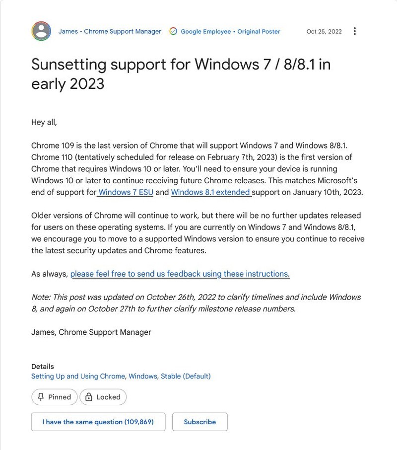 谷歌 Chrome 浏览器现已停止对Win7、Win8和Win8.1的支持-软件技巧-ZOL软件下载
