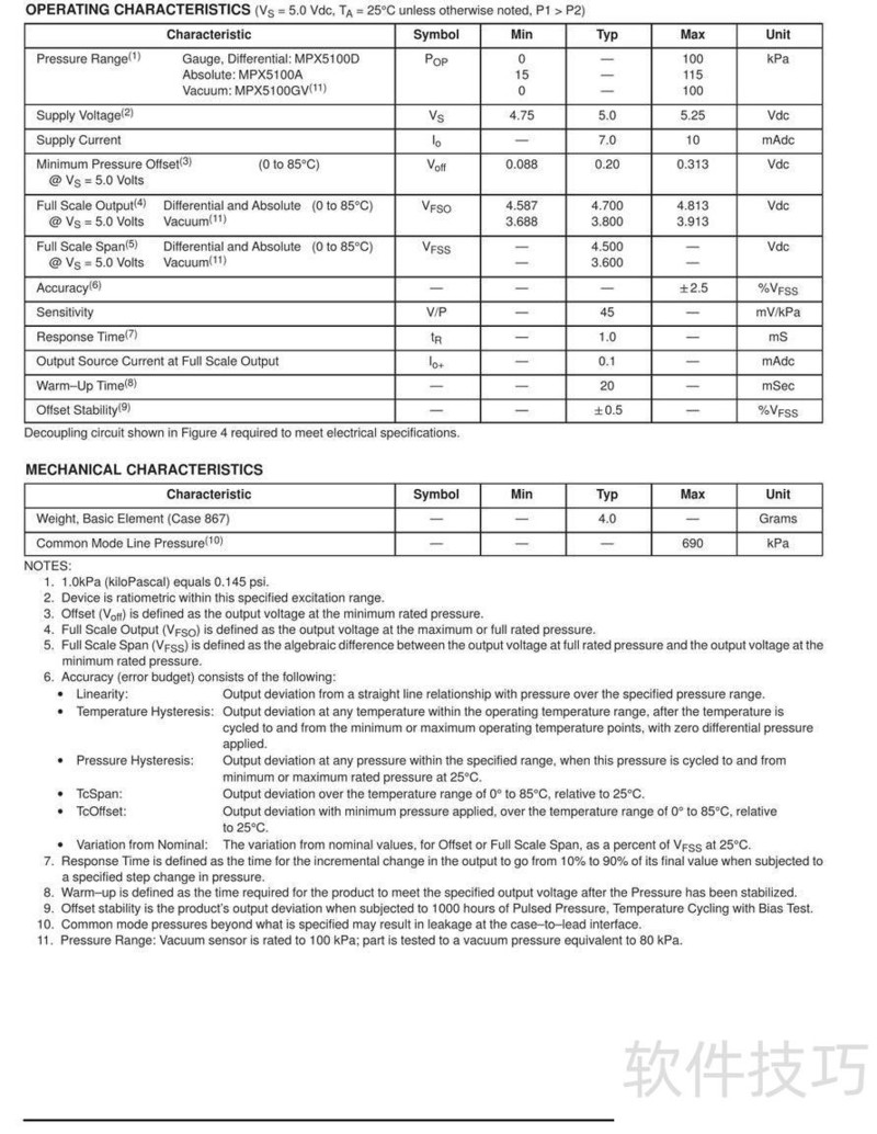 MPX5100压力传感器使用说明_软件资讯技巧应用-中关村在线