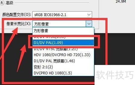 设置像素长宽比为D1/DV PAL_软件资讯技巧应用-中关村在线